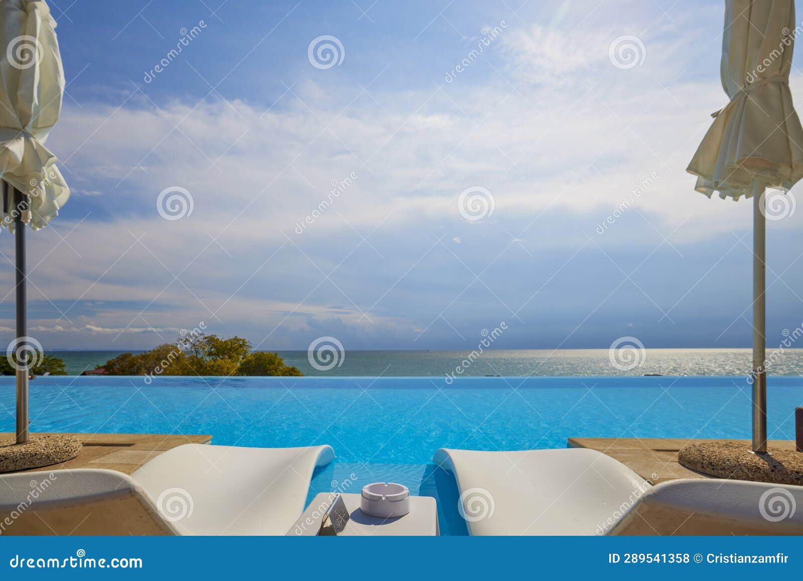 Beautiful Landscape with an Infinity Pool. Stock Photo - Image of relax ...