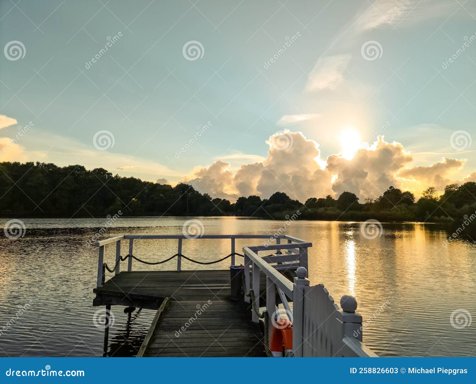 Beautiful Landscape at a Lake with a Reflective Water Surface Stock ...