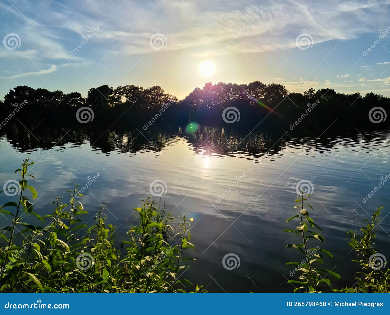 Beautiful Landscape at a Lake with a Reflective Water Surface Stock ...