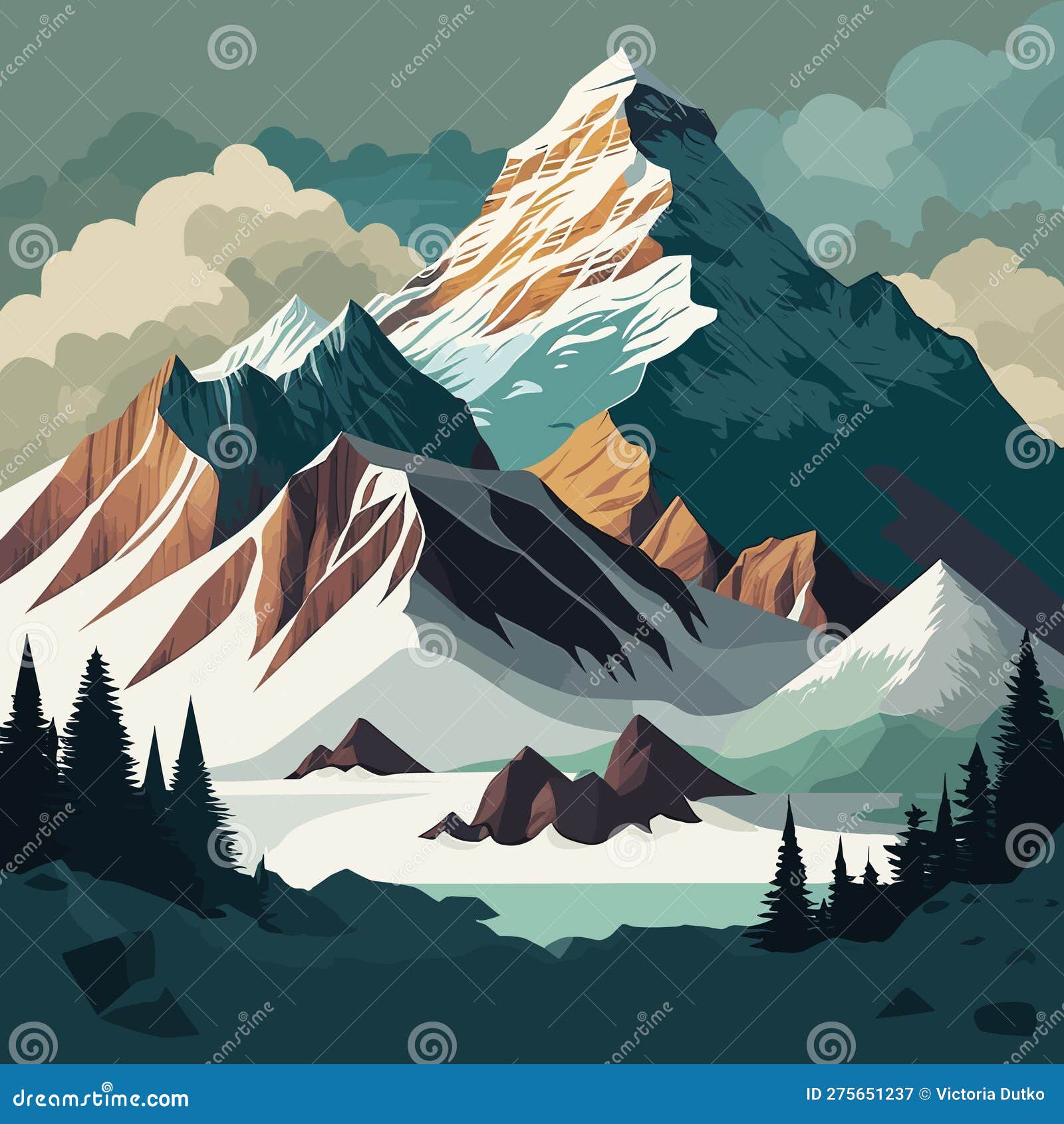 Mountain Peak Everest. the Highest Mountain in the World. National Park ...