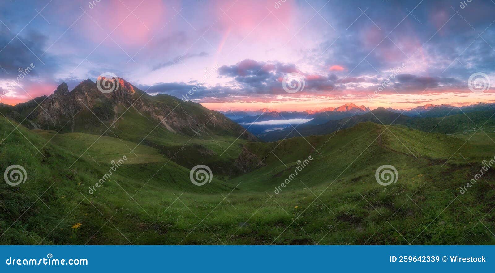 Beautiful Landscape of a Mountain Range on the Sunset Stock Image ...
