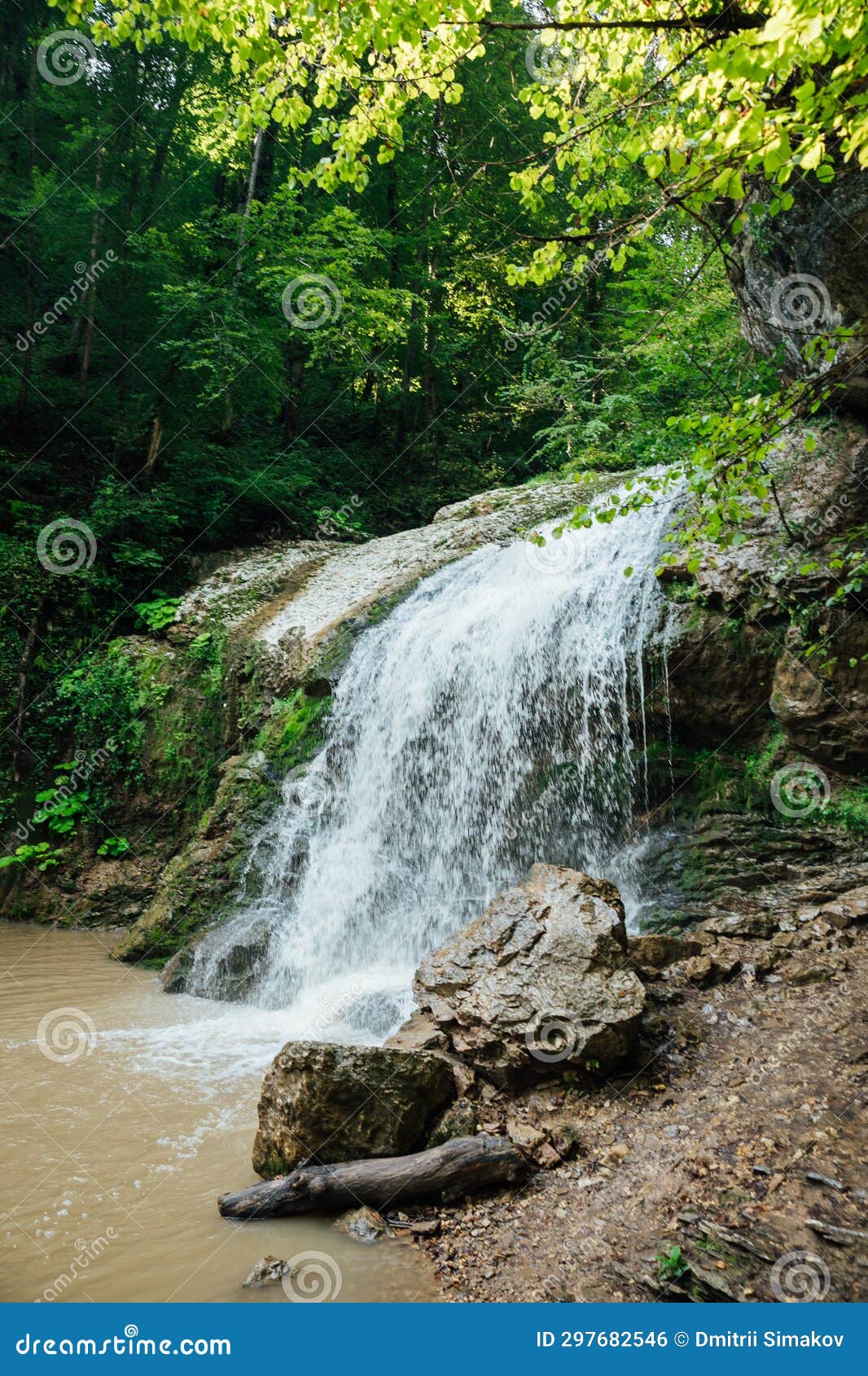 Beautiful Landscape of Mountain River and Green Forest Stock Photo ...