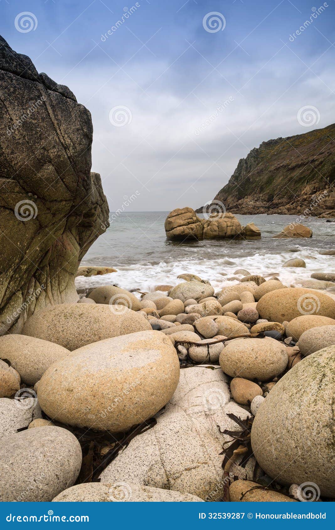 Beautiful Landscape of Porth Nanven Beach Stock Image - Image of ...