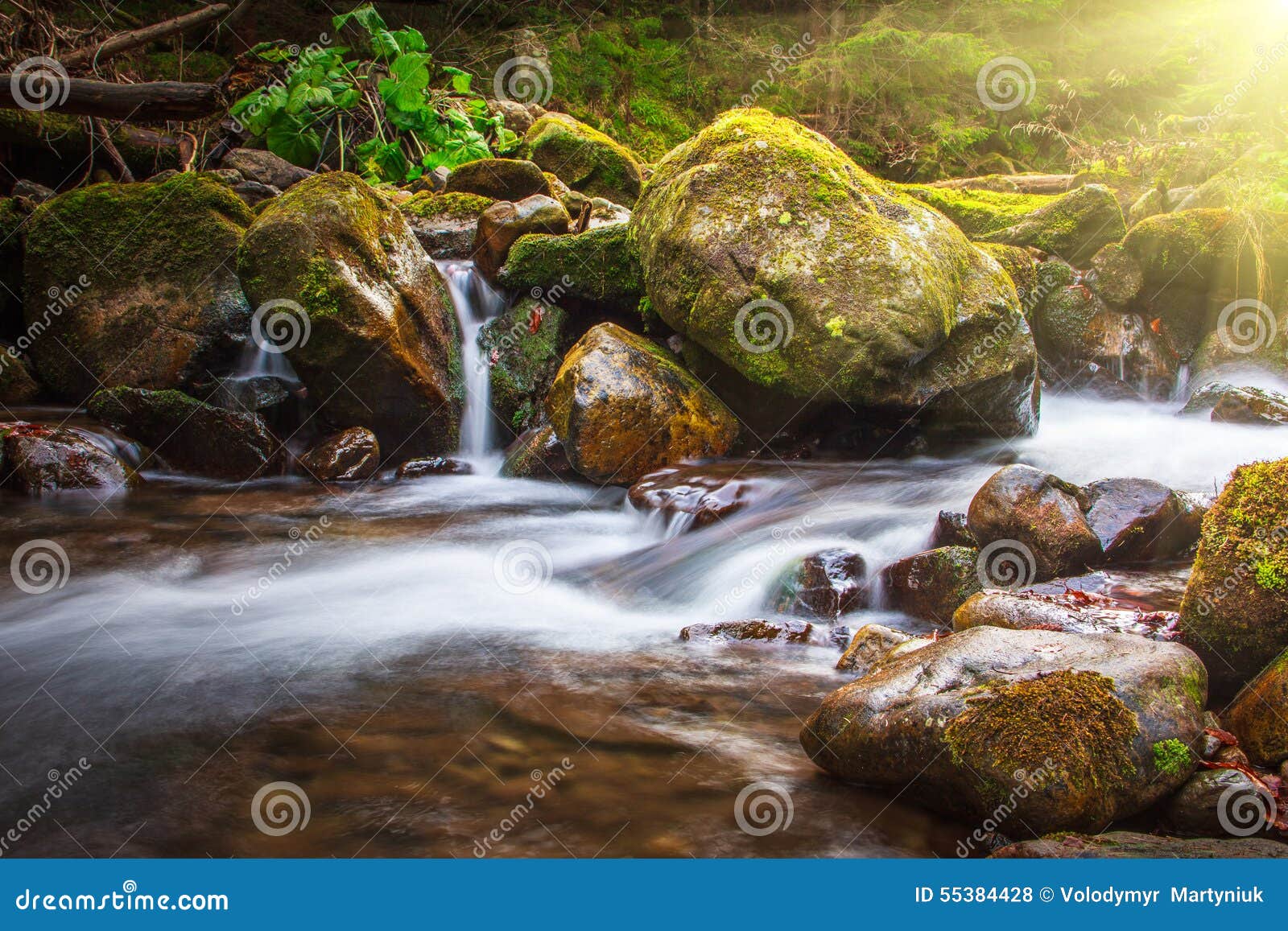 Beautiful Landscape Rapids on a Mountains River in Sunlight. Stock ...