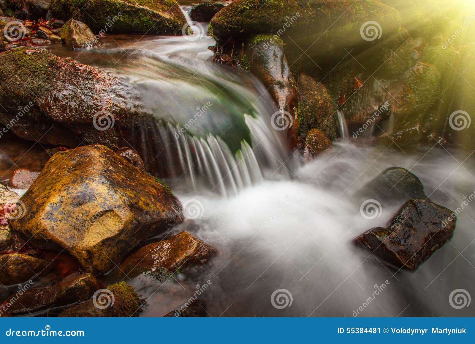 Beautiful Landscape Rapids on a Mountains River in Sunlight. Stock ...