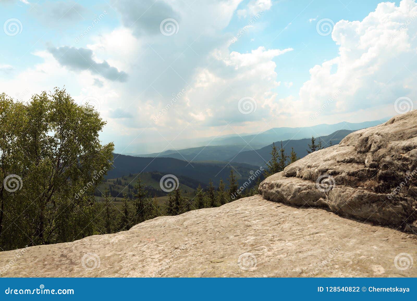 Beautiful Landscape with Rocky Slopes Stock Photo - Image of clouds ...