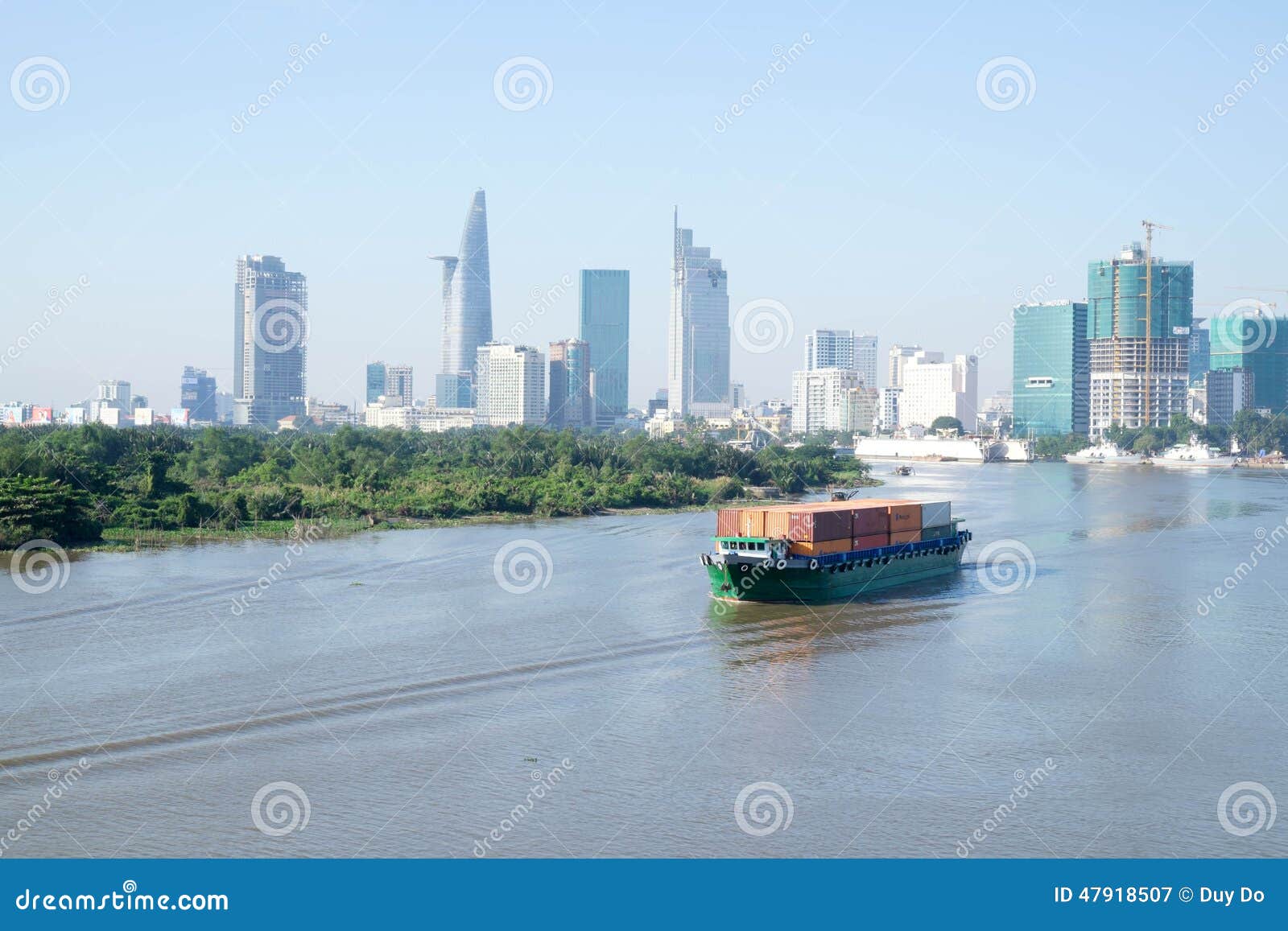 Beautiful Landscape at SaiGon Riverside in the Morning Editorial ...