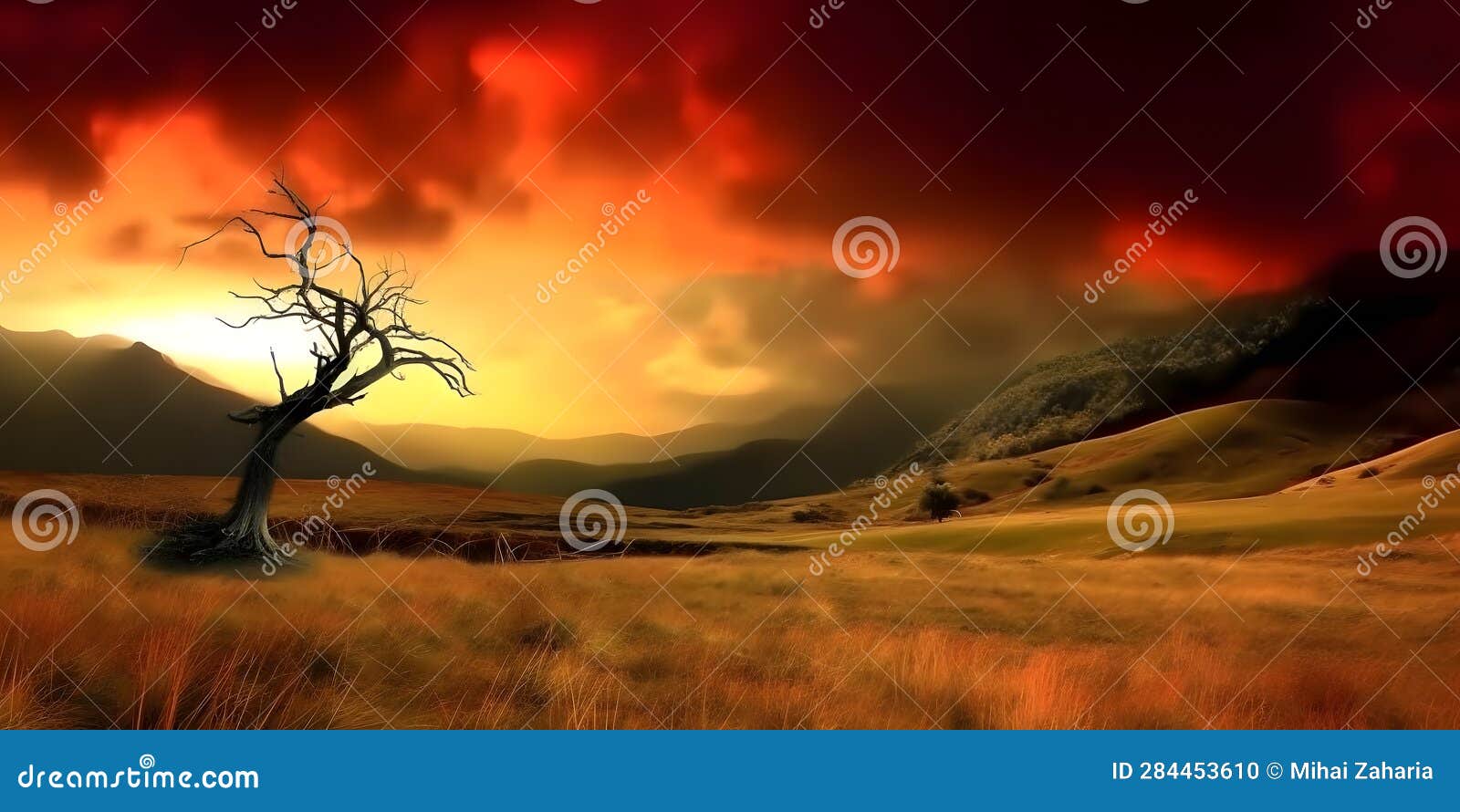 A Beautiful Landscape, Shot in Dramatic Lighting. Generic Wide Format ...