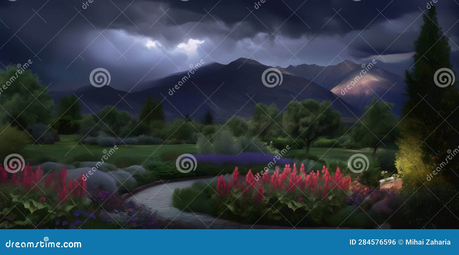 A Beautiful Landscape, Shot in Dramatic Lighting. Generic Wide Format ...