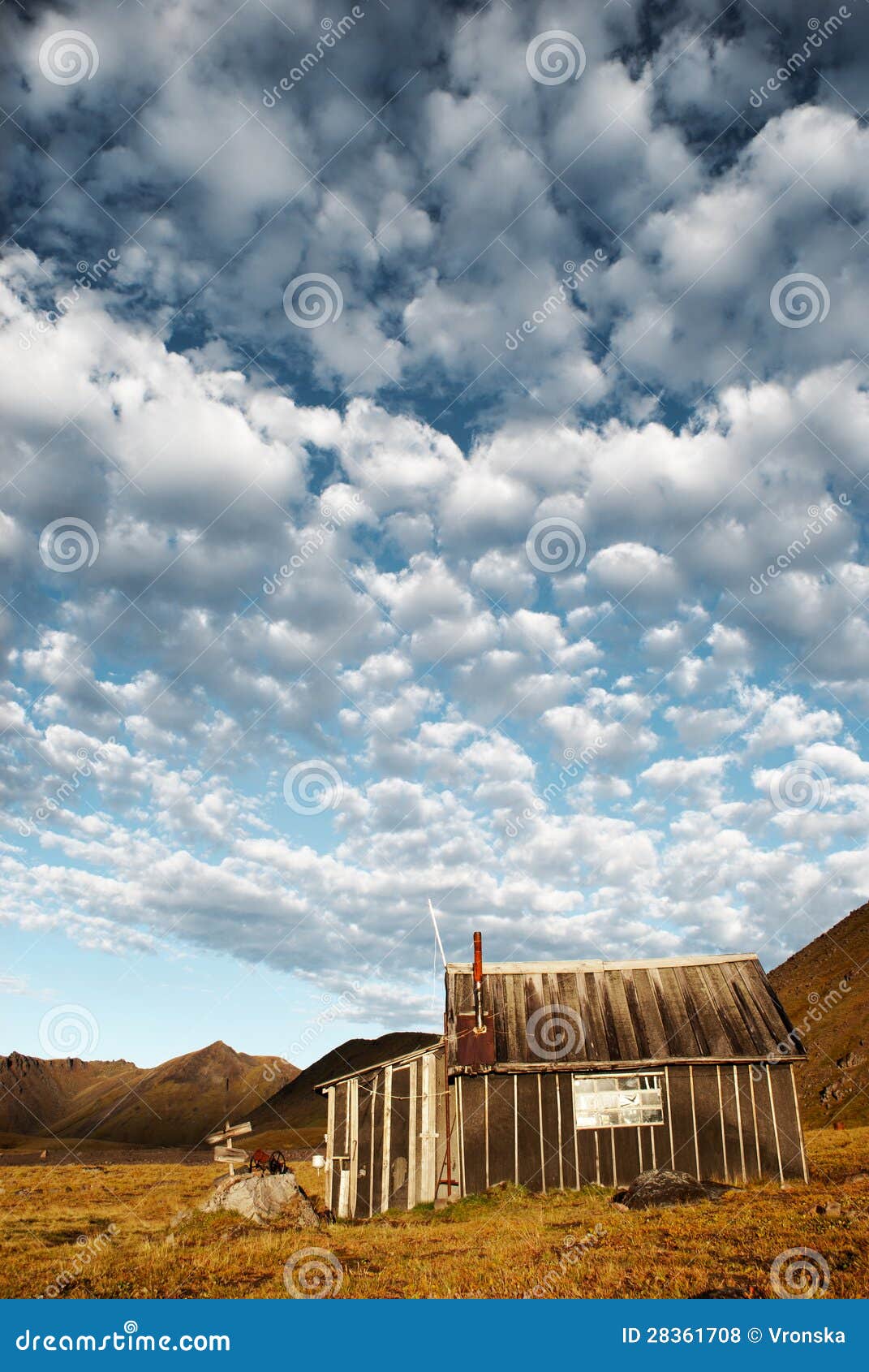 Beautiful Landscape of Sky, Mountain and Rustic Lodge Stock Photo ...