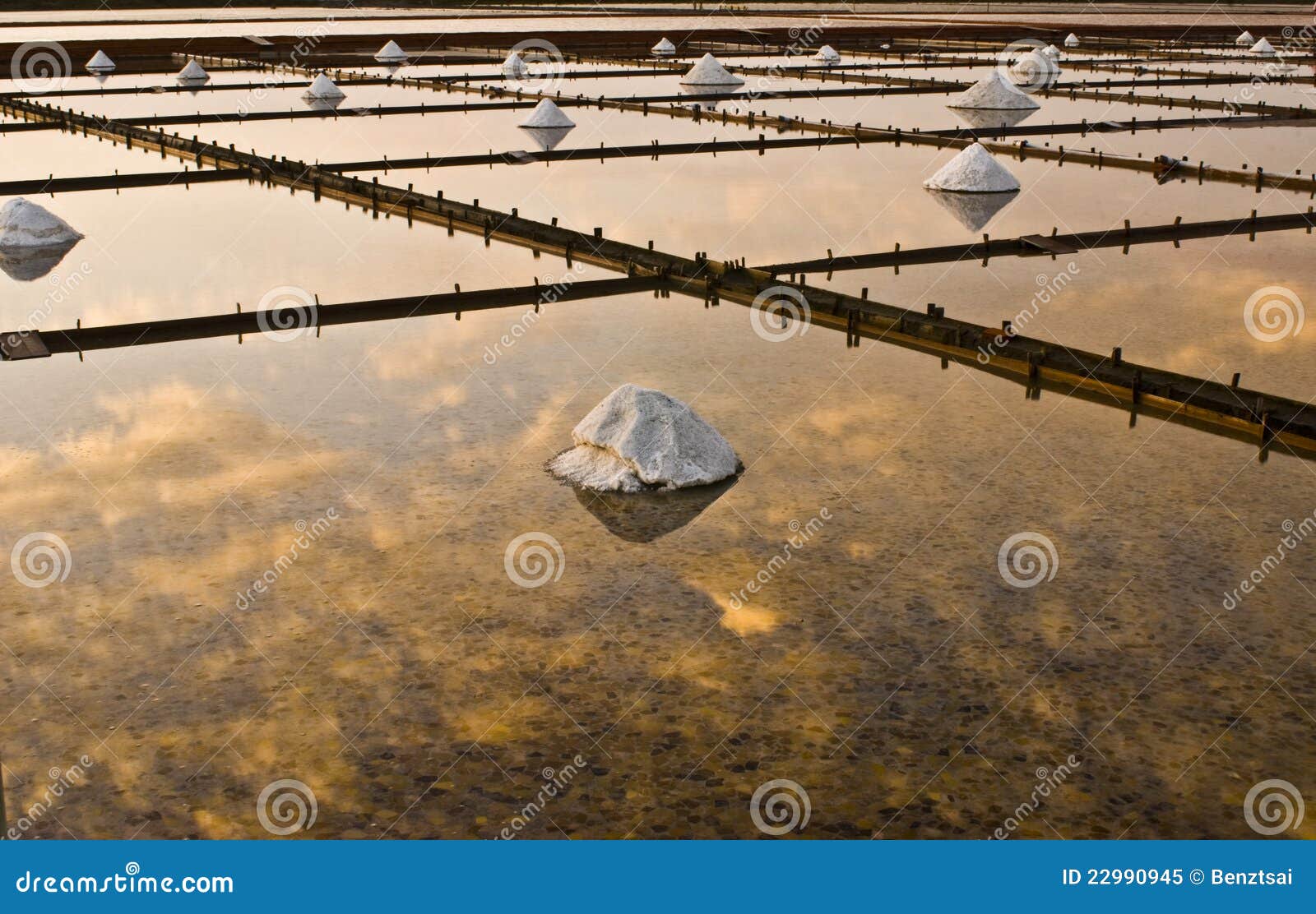 Beautiful Landscape of a Summer with a Salt Farm Stock Image - Image of ...