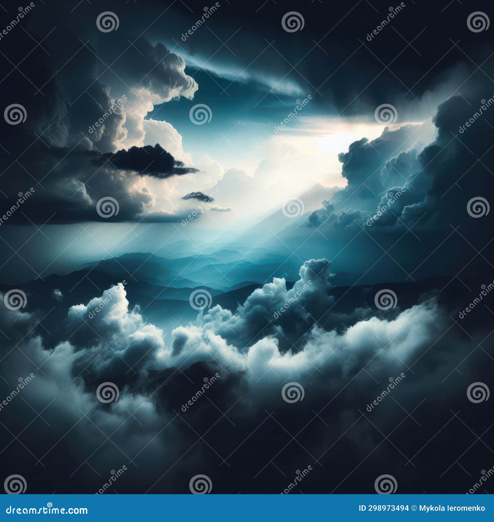 A Beautiful Landscape of Sun Rays Breaking through Dense and Dark ...