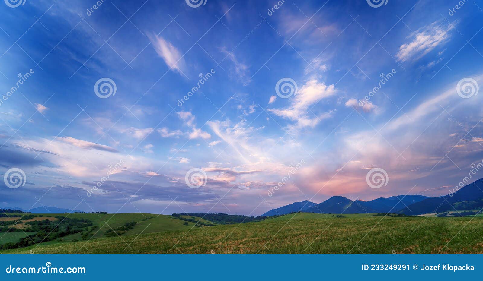 Beautiful Landscape at Sunset. Cloud Background. Stock Image - Image of ...