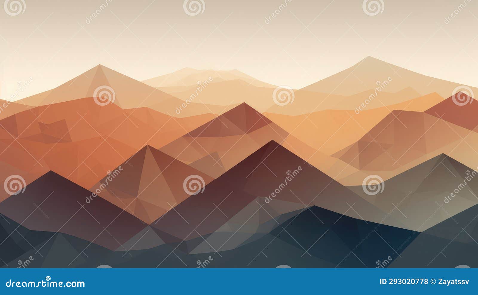 Beautiful Landscape Sunset Over the Mountains, Skyline Colorful Poster ...