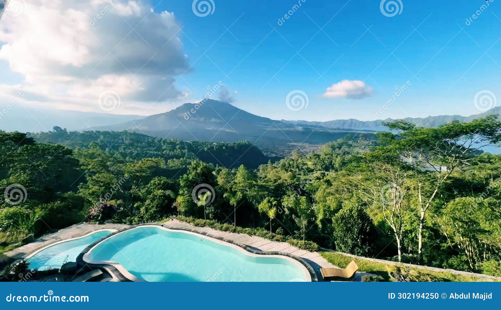 Beautiful Landscape of Swimming Pools and Mountains Stock Photo - Image ...