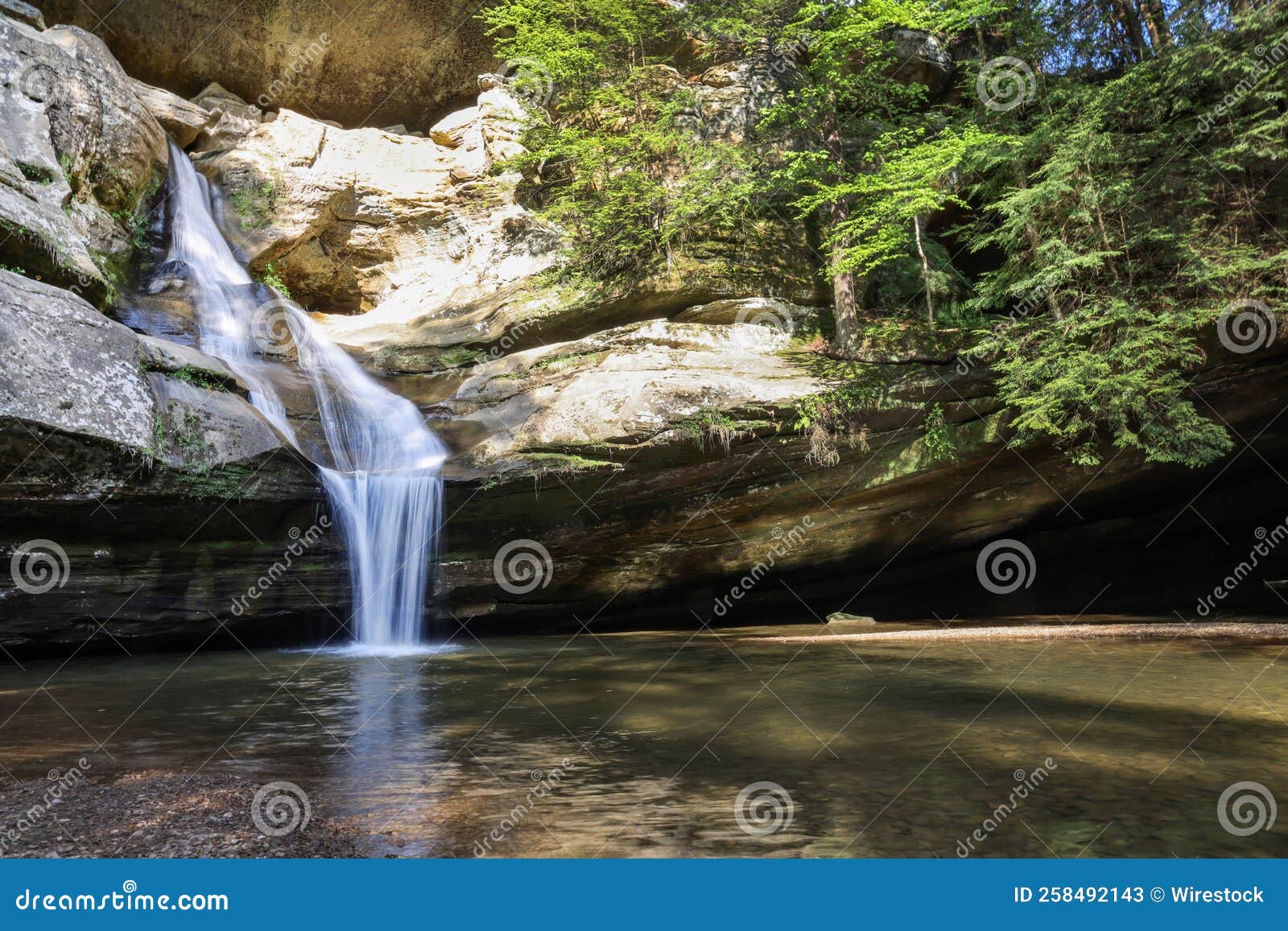 Beautiful Landscape of a Waterfall in a Forest Stock Image - Image of ...