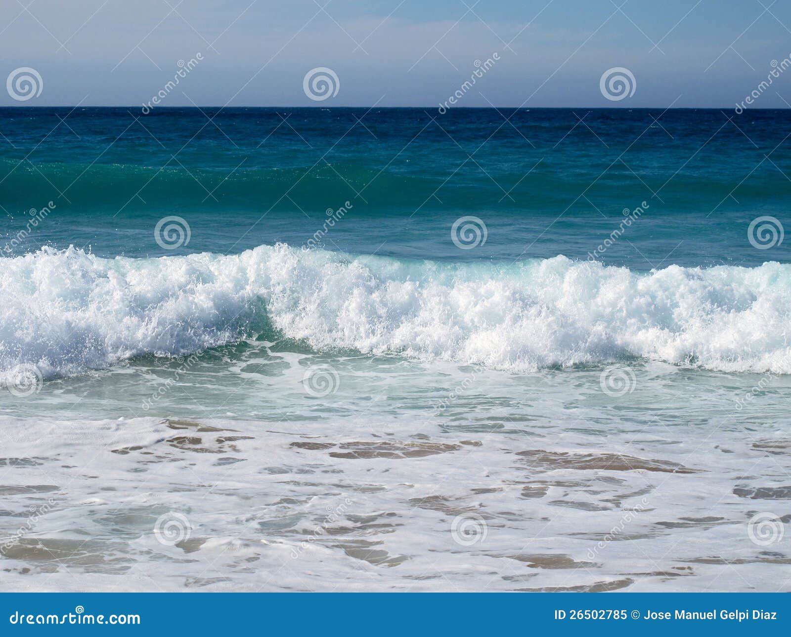 Beautiful Landscape with Waves Breaking on Shore Stock Image - Image of ...