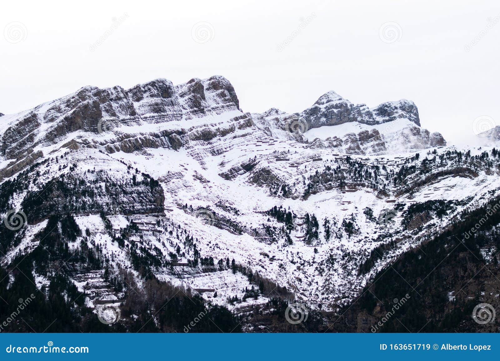 Beautiful Landscape of Winter Snowy Mountains in the Pyrenees Stock ...