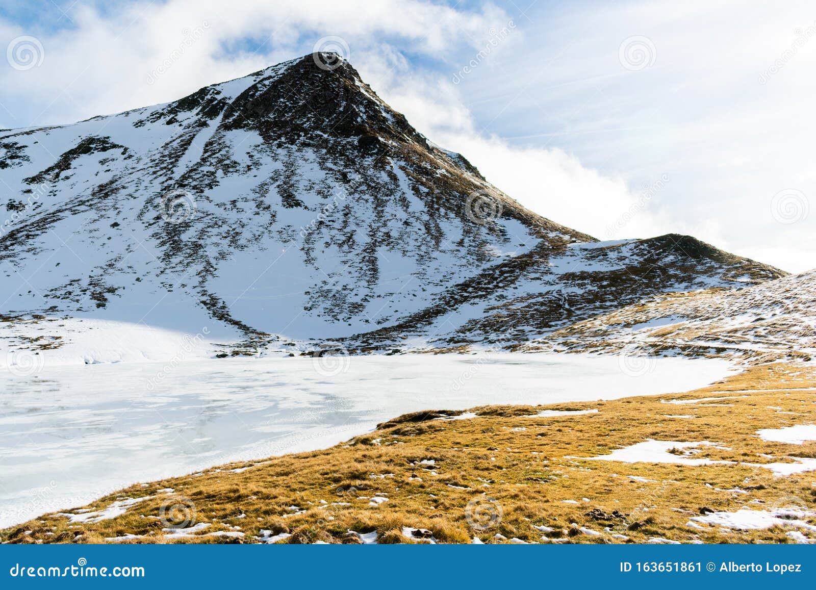 Beautiful Landscape of Winter Snowy Mountains in the Pyrenees Stock ...