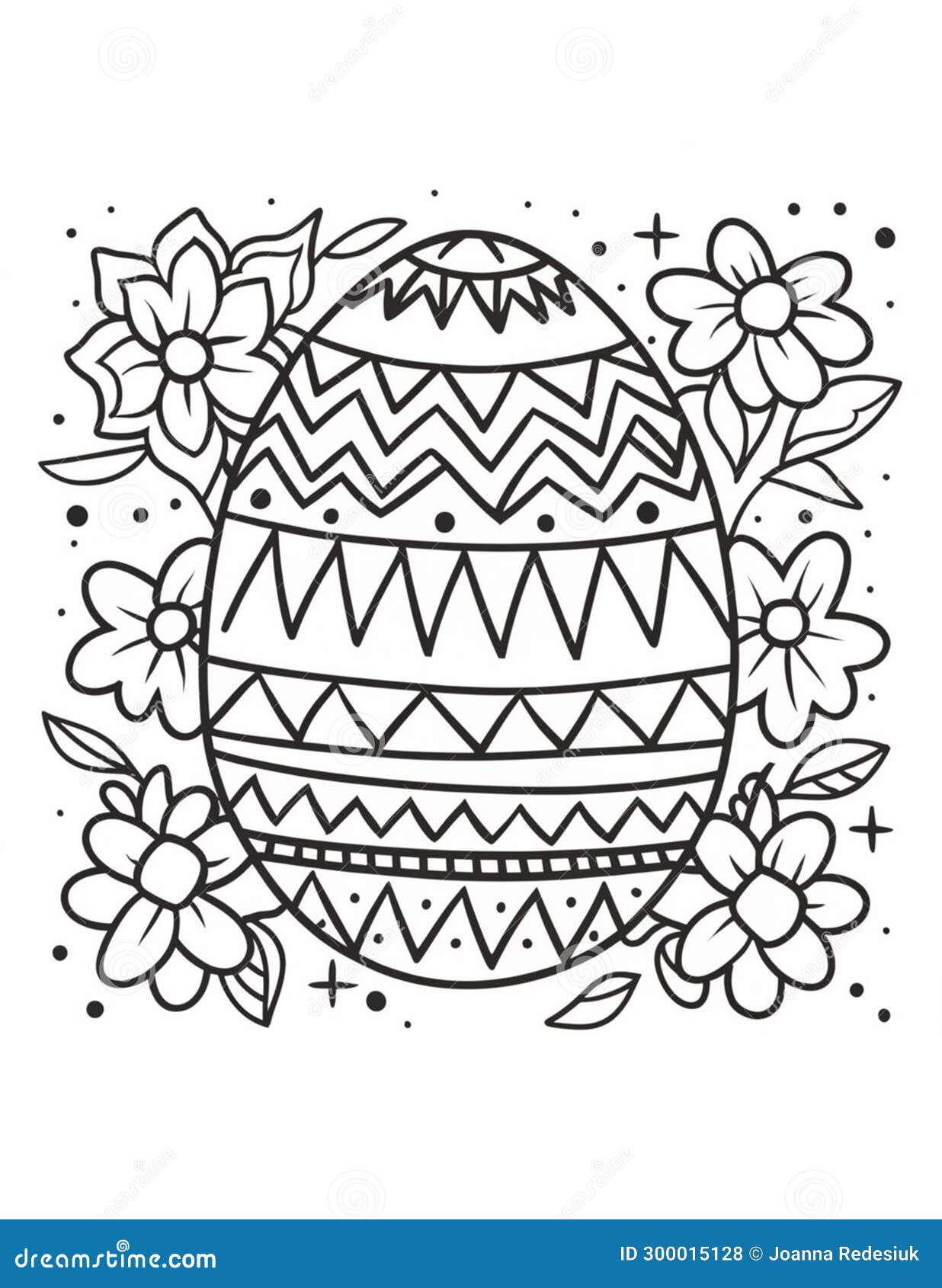 Large Easter Egg Coloring Page for Children for Easter Stock ...