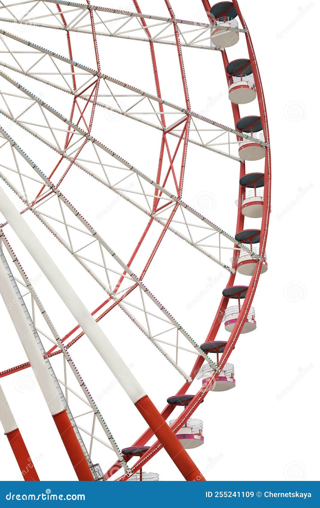 Beautiful Large Ferris Wheel Isolated on White Stock Image - Image of ...