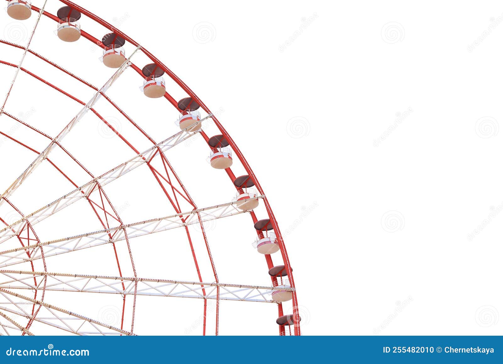 Beautiful Large Ferris Wheel Isolated on White Stock Photo - Image of ...