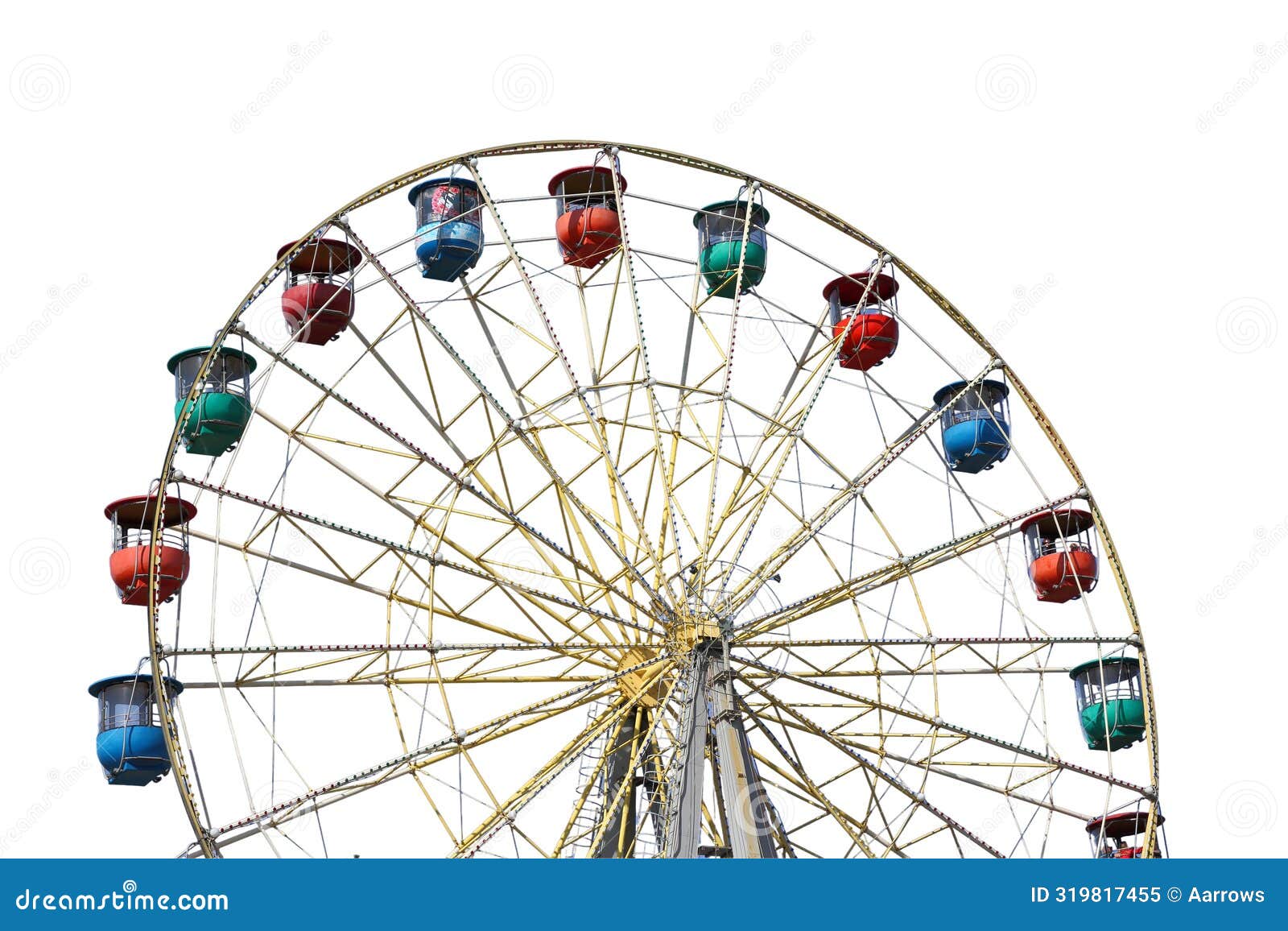 Beautiful Large Ferris Wheel Isolated on White Stock Image - Image of ...