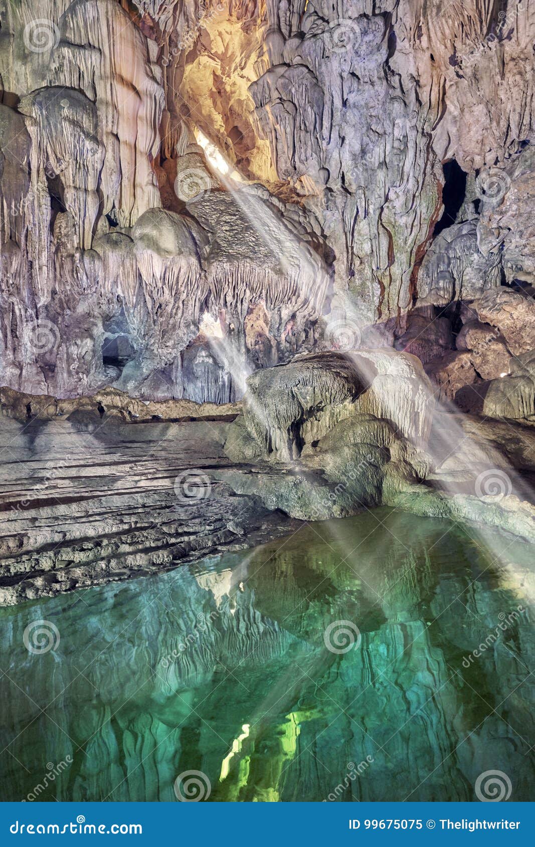 Beautiful and Large Limestone Cave in Vietnam Stock Image - Image of ...
