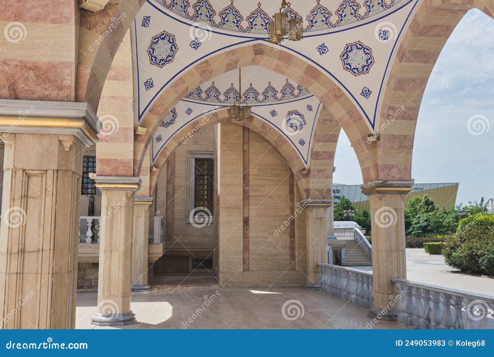 Beautiful Large Mosque Decorated with Beautiful Patterns Stock Image ...