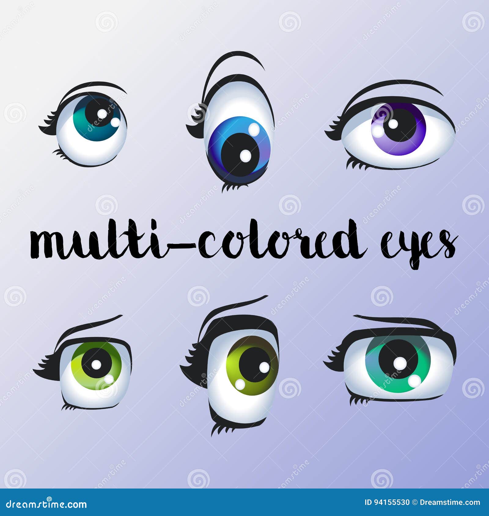 Beautiful Large Multi Colored Eyes Stock Illustrations – 4 Beautiful ...