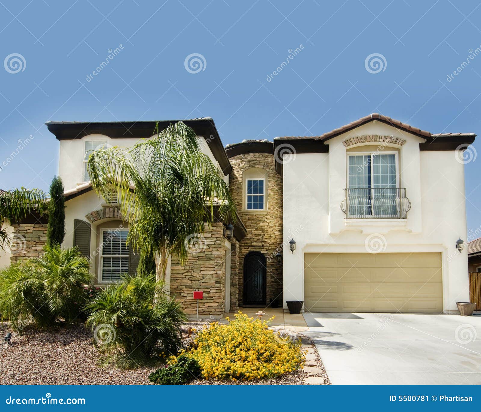 Beautiful Large New Home in Arizona Stock Image - Image of property ...
