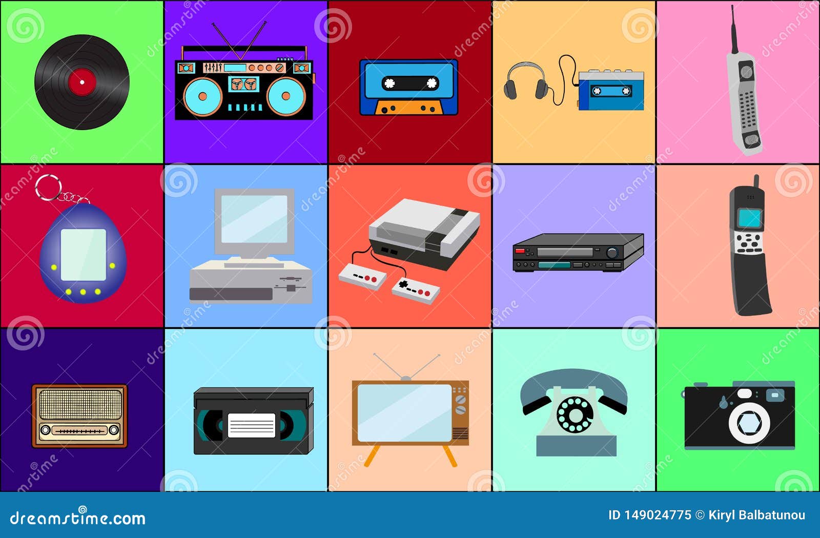 A Beautiful Large Set of Retro Items of Old Vintage Hipster Electronics ... A Beautiful Large Set of Retro Items of Old Vintage Hipster Electronics ...