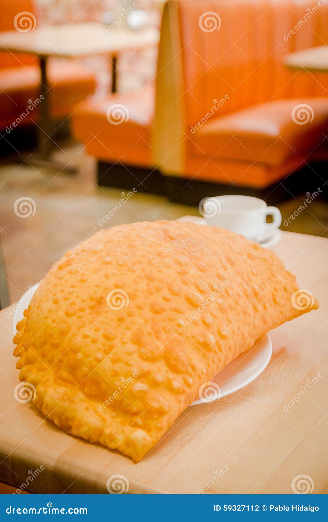 Beautiful Large Yellow Colored Empanada Sitting on Stock Photo - Image ...