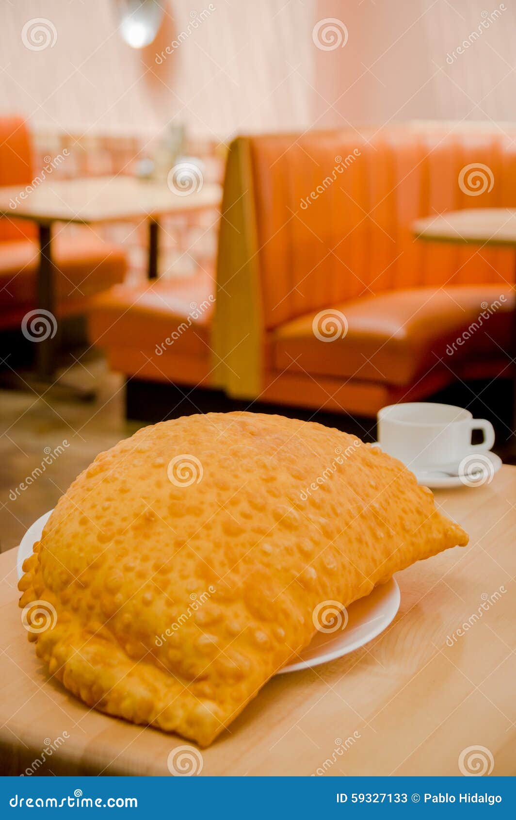 Beautiful Large Yellow Colored Empanada Sitting on Stock Image - Image ...