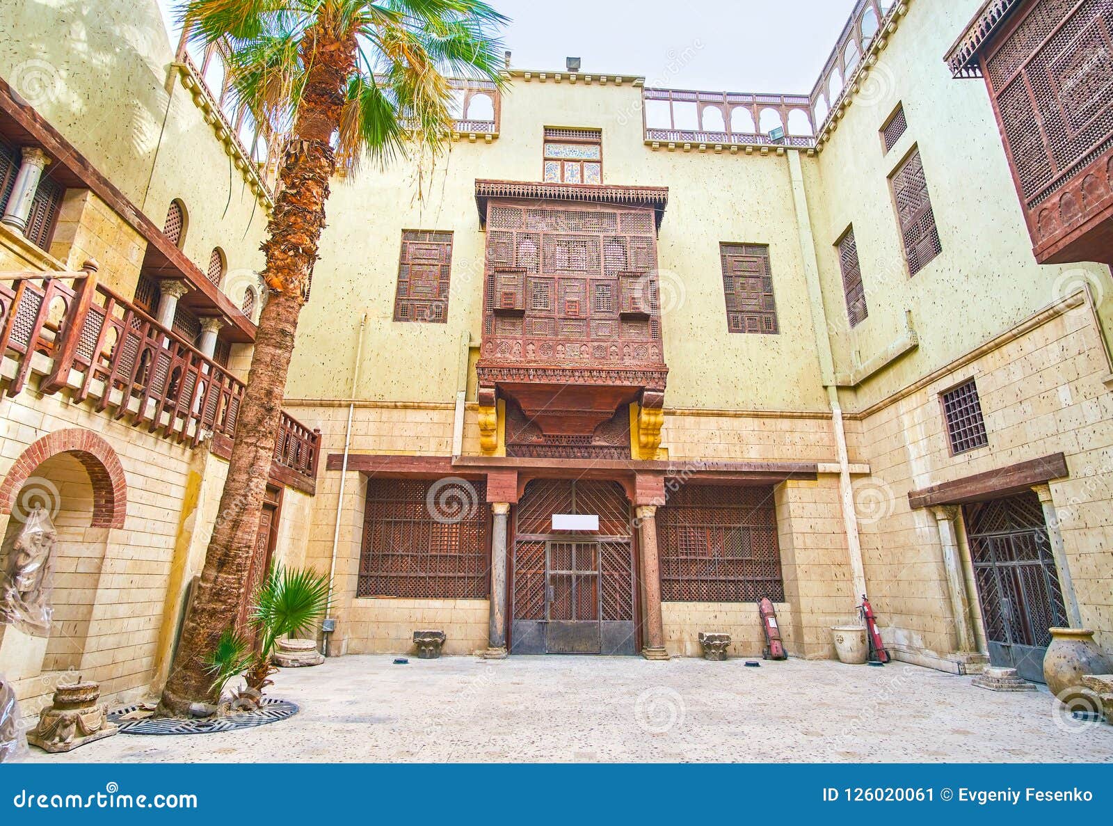 The Beautiful Balcony of Historical Edifice in Coptic Cairo, Egypt Stock Image - Image of ...