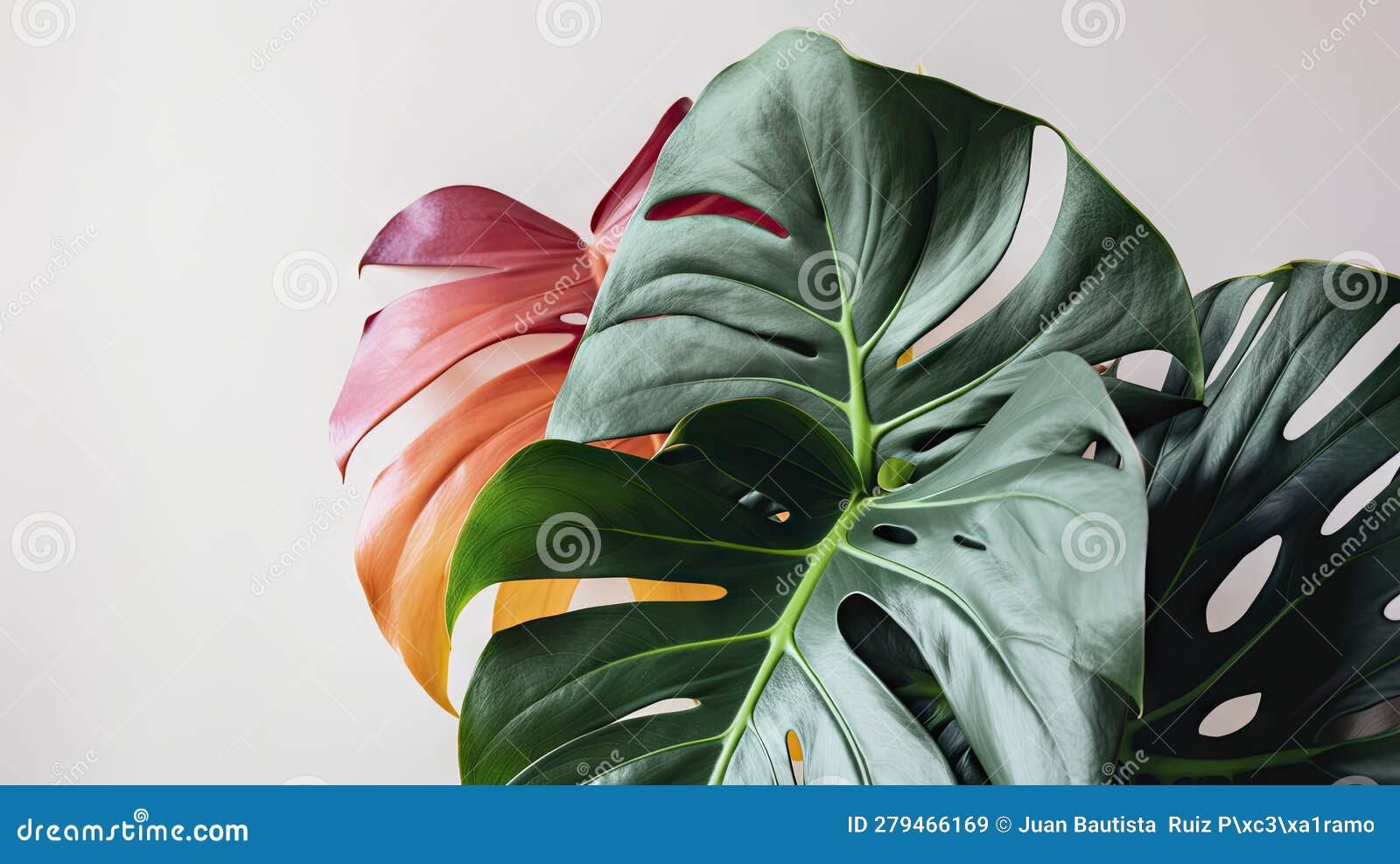 Beautiful Leaves of Monstera Multi-colored. Ai Generative. Stock ...