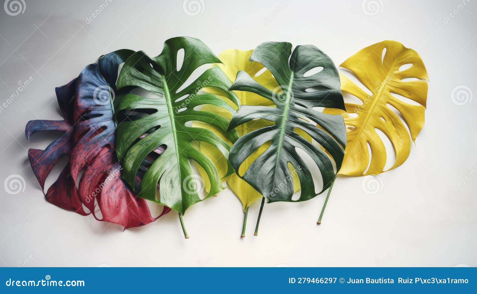Beautiful Leaves of Monstera Multi-colored. Ai Generative Stock ...