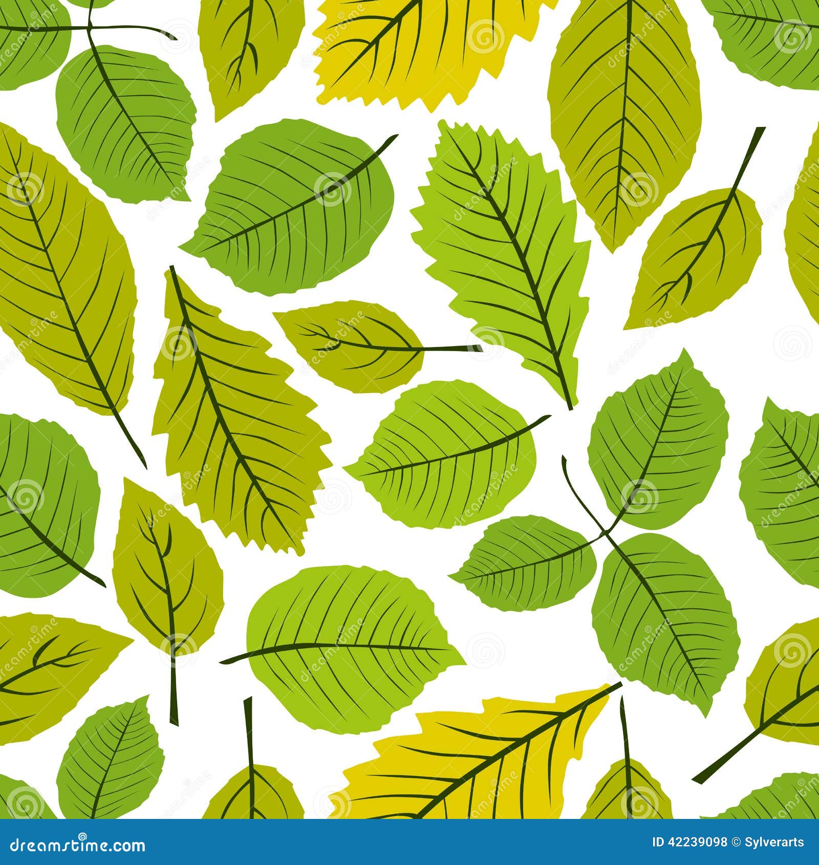 Beautiful Leaves Seamless Pattern, Vector Natural Endless Background ...