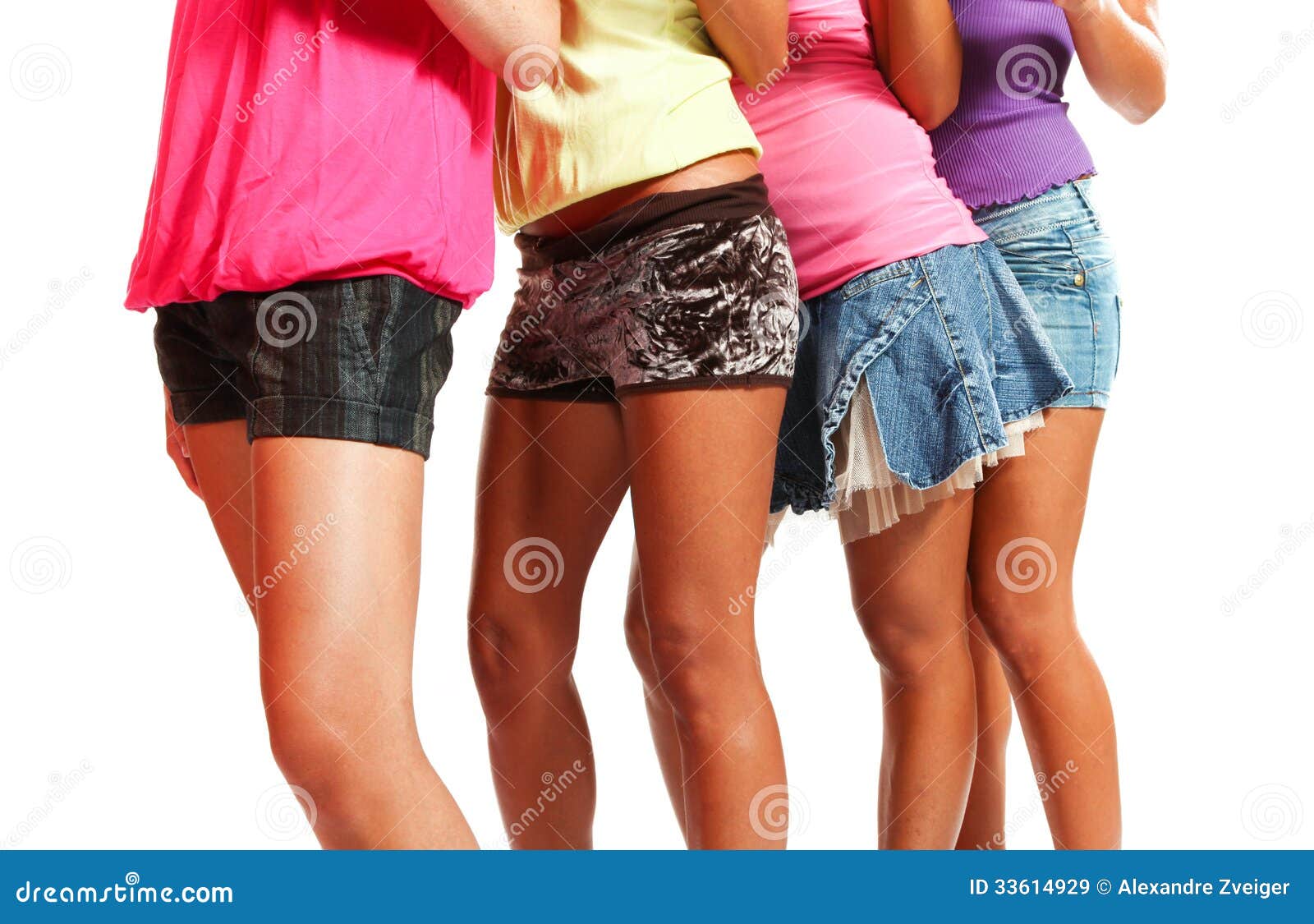Beautiful Legs of Four Models Stock Image - Image of casual, white ...