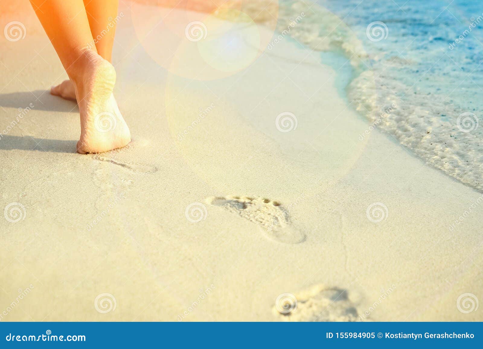 Beautiful Legs on the Sand by the Greek Sea Stock Image - Image of hair ...