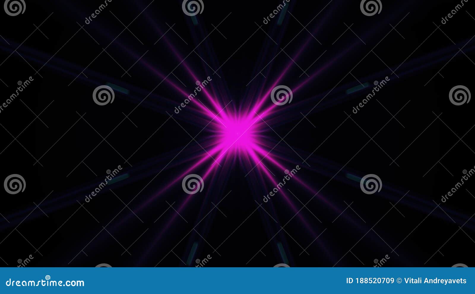 Beautiful Lens Flare with Rays on a Black Background. Stock ...