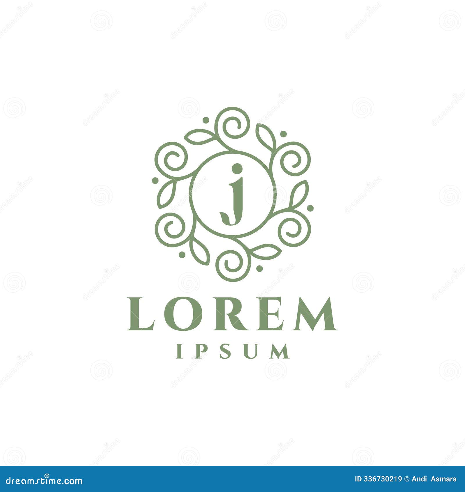 Letter J Nature Ornament Logo Template Stock Illustration ...
