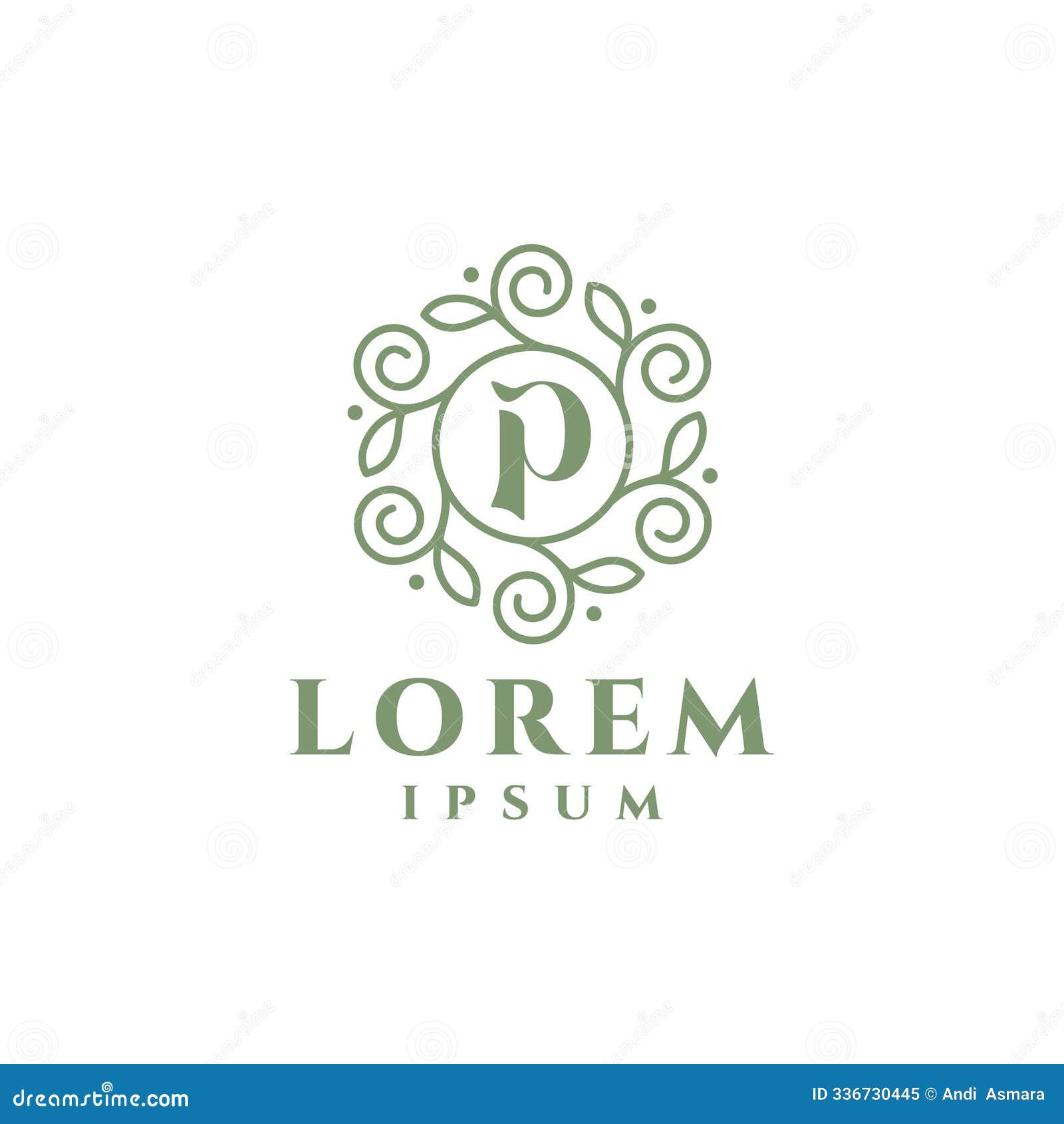 Letter P Nature Ornament Logo Template Stock Illustration ...