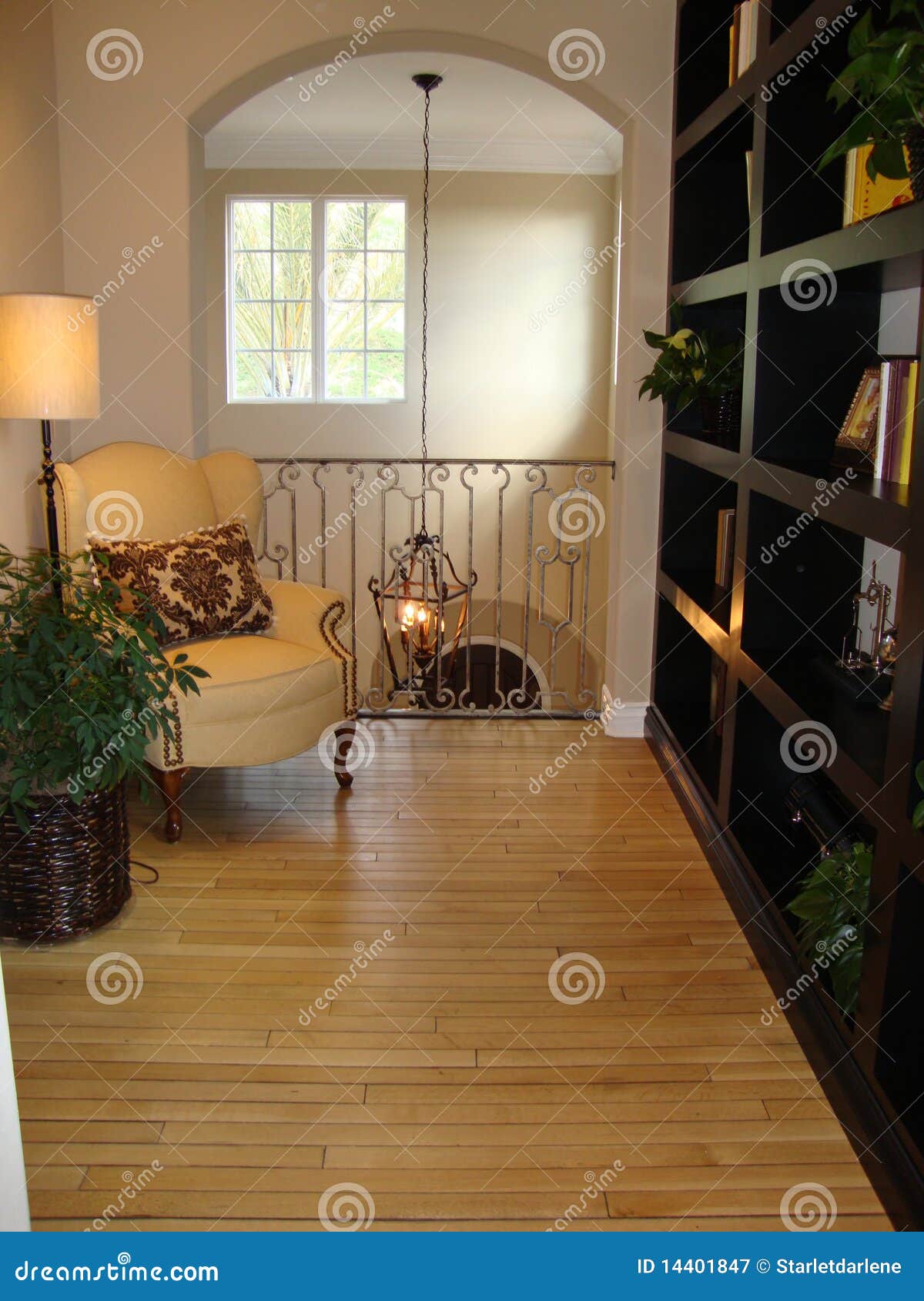 Beautiful Library or Sitting Room Stock Image - Image of shelf ...
