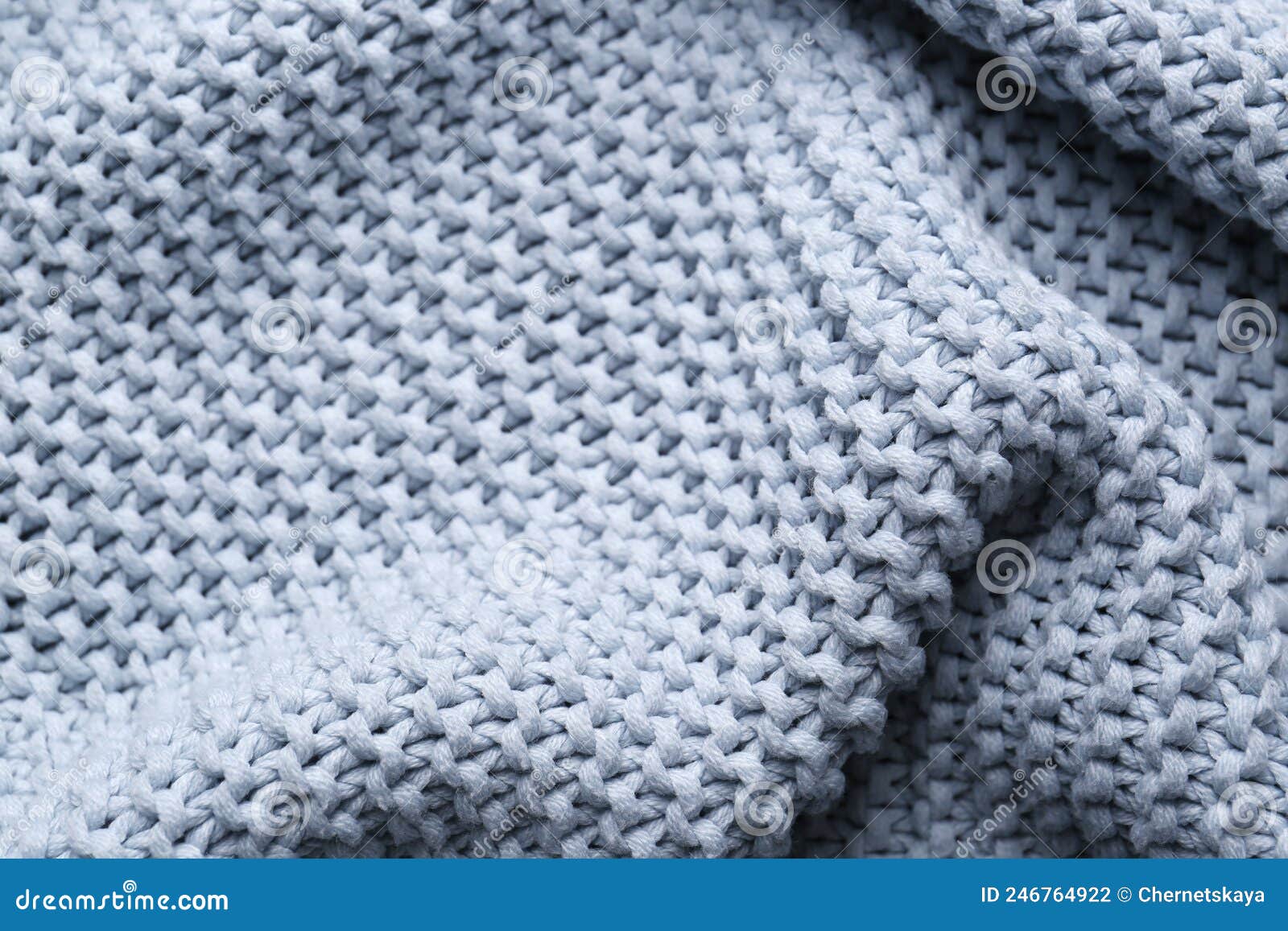 Beautiful Light Blue Knitted Fabric As Background, Closeup Stock Photo ...