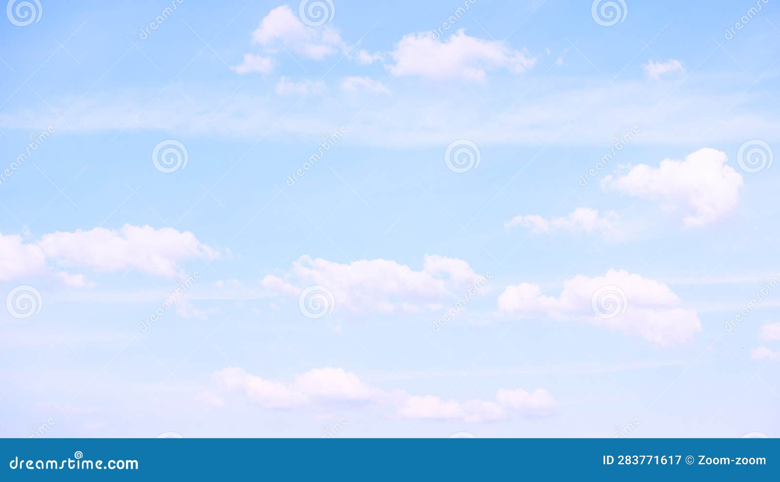 Beautiful Light Blue Sky with Clouds - Panoramic Background Stock Image ...