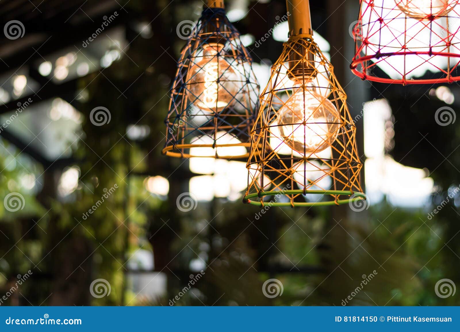 Beautiful Light Bulb Incandescent Hanging Decorated Interior Room Stock ...