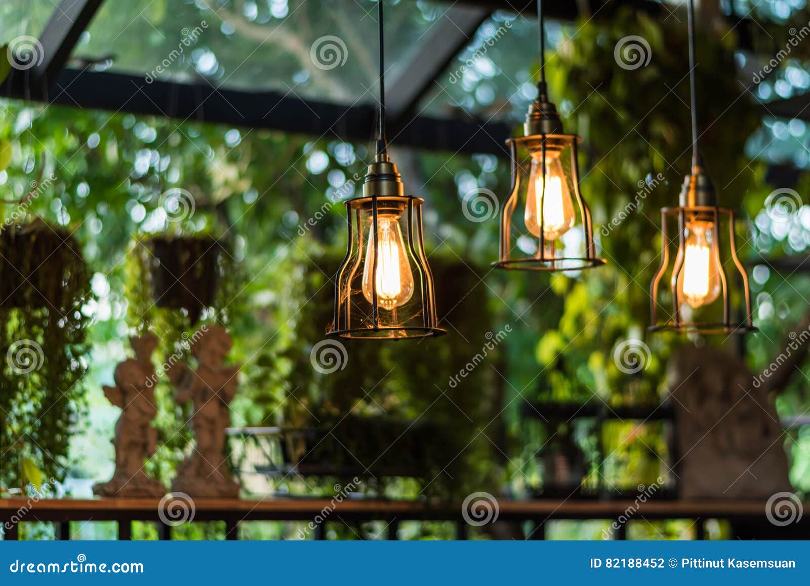 Beautiful Light Bulb Incandescent Hanging Decorated Interior Room Stock ...