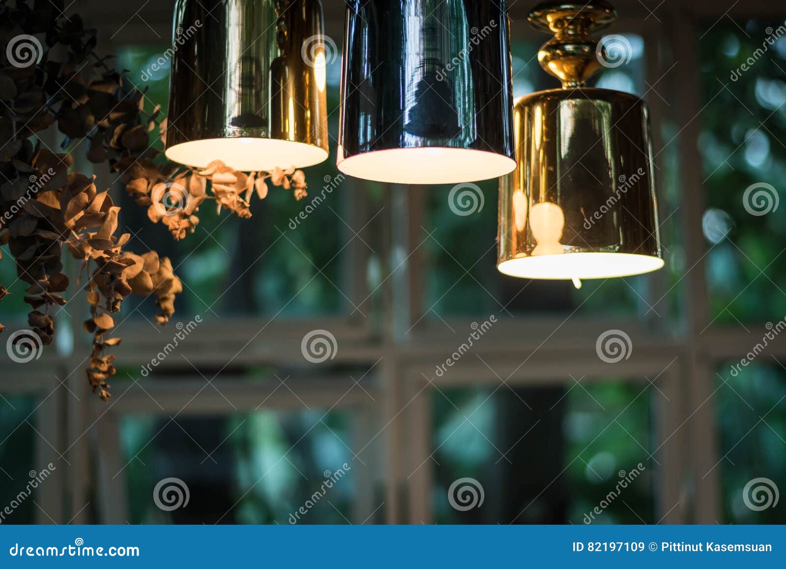 Beautiful Light Bulb Incandescent Hanging Decorated Interior Room Stock ...