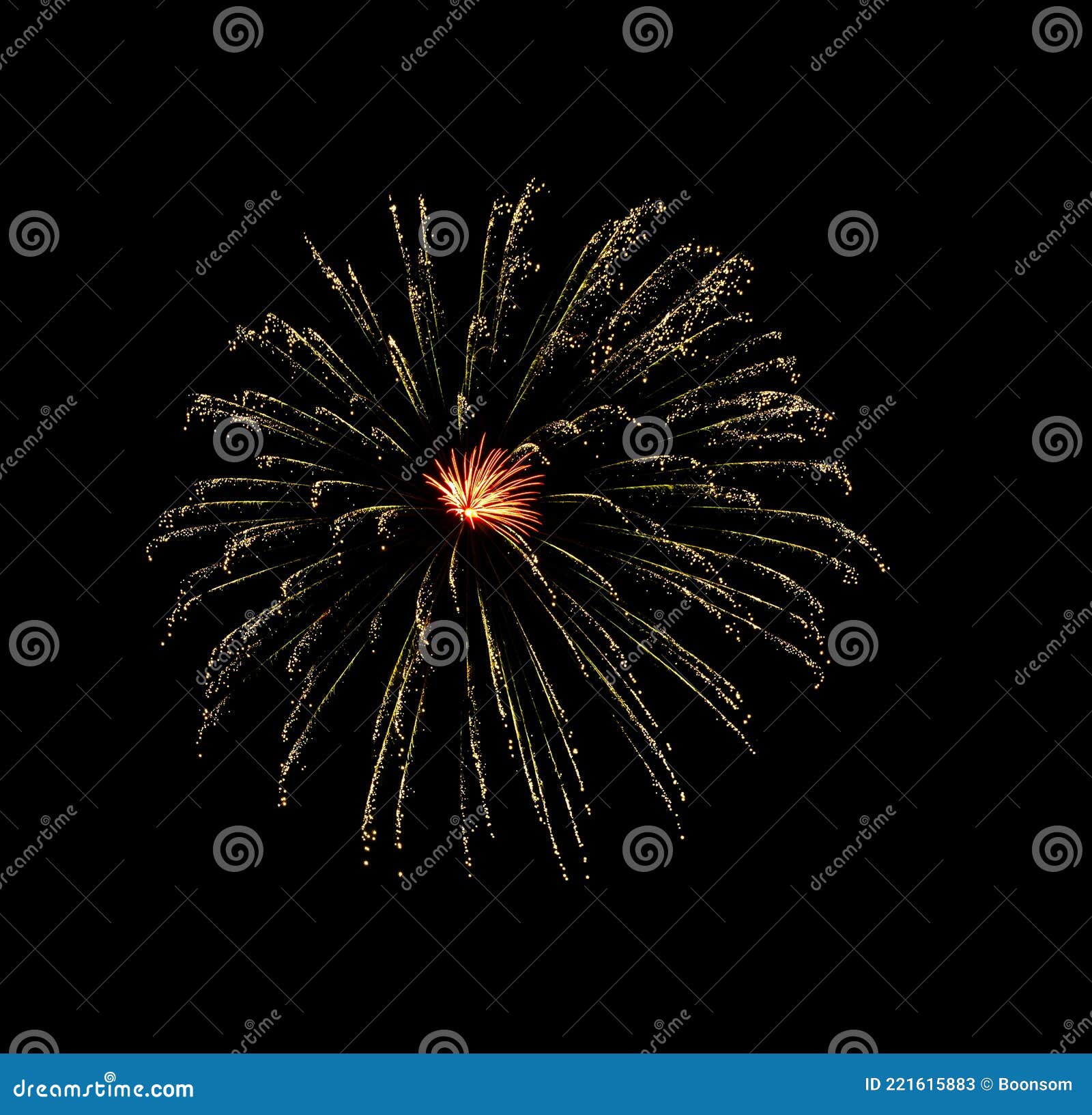 Beautiful Light for Celebration of Golden Fireworks Display on Night ...